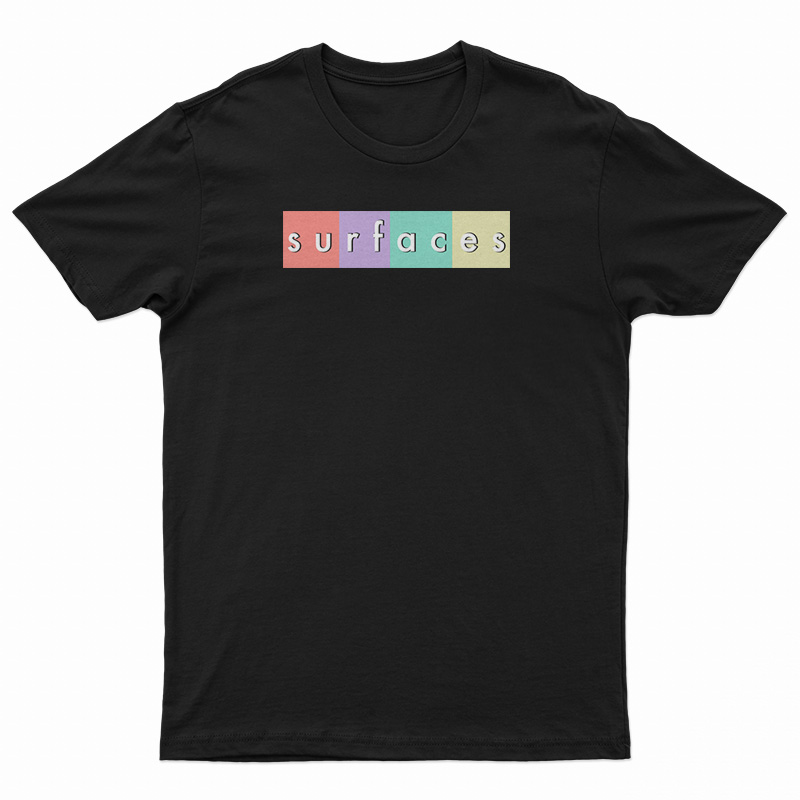 Surfaces Merch Multi-Color Logo White T-Shirt - Digitalprintcustom.com