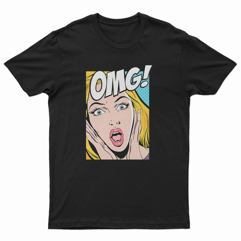 OMG Comic Speech Bubble Vector Printed T-Shirt For UNISEX