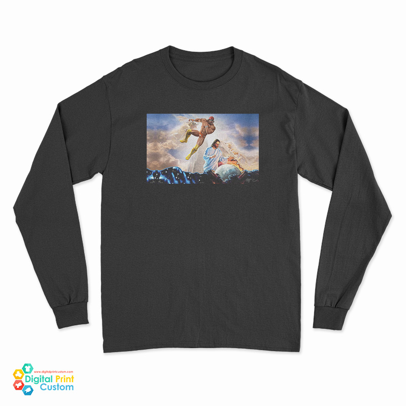 Macho Man Randy Savage Elbow Drop Jesus Long Sleeve T Shirt