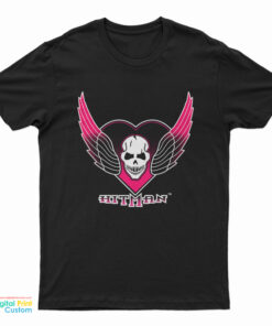 Get It Now The Hitman Bret Hart Skull Wings Logo T-Shirt