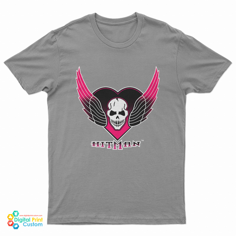 Get It Now The Hitman Bret Hart Skull Wings Logo T-Shirt