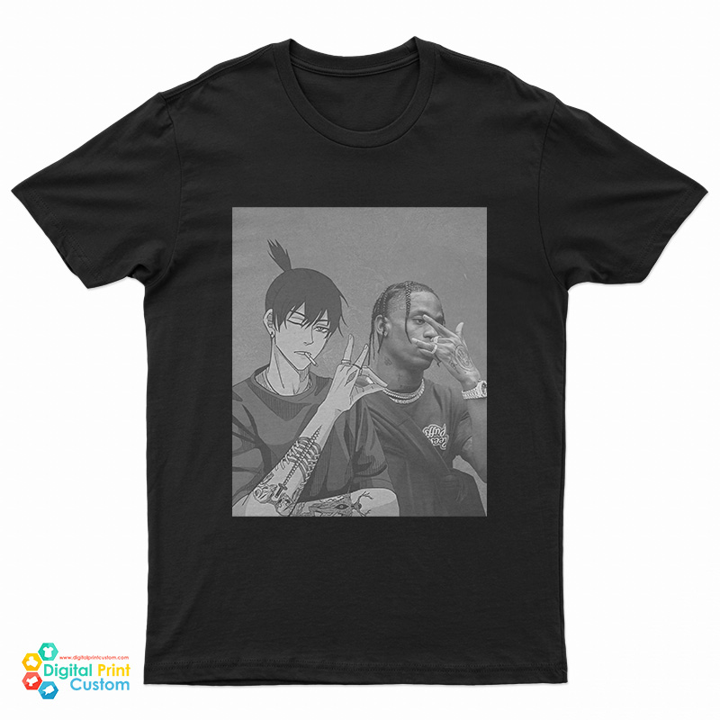 Travis Scott And Aki Hayakawa Chainsaw Man T-Shirt For UNISEX