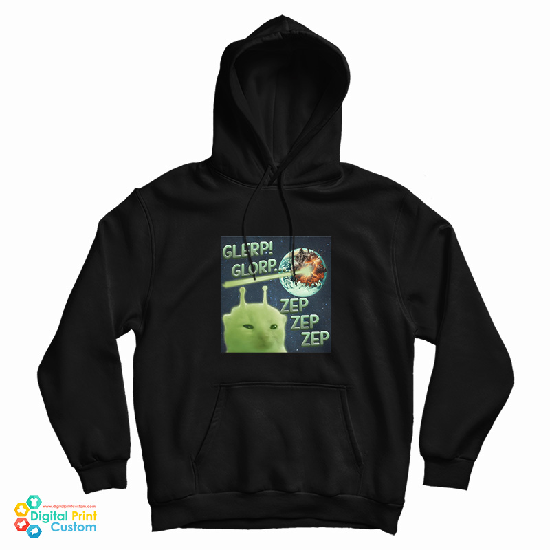 Glerp Glorp Zep Zep Zep Alien Cat Meme Hoodie For UNISEX